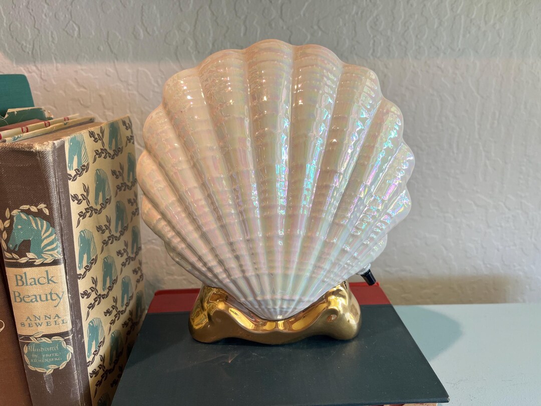 Vintage Ceramic Clam Shell Accent Lamp Night Light - Etsy