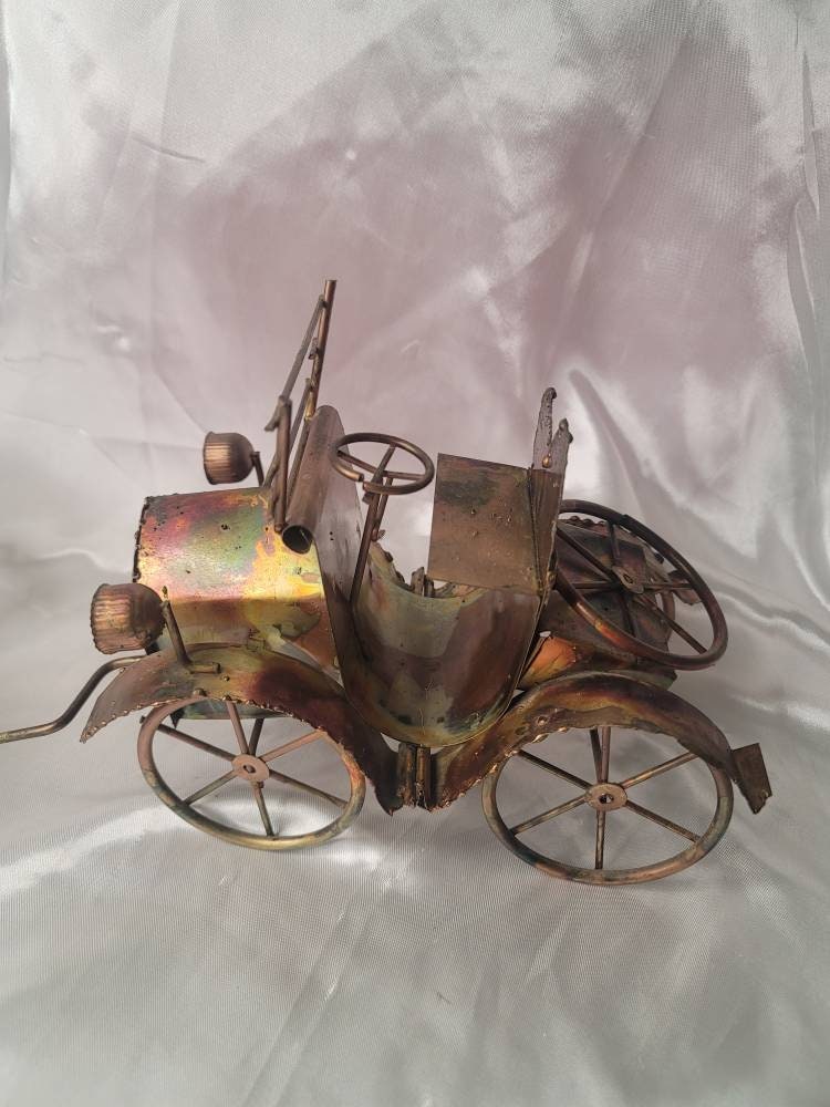 Vintage 1970s Musical Metal Car Decor Wind up Music Box Country Roads ...