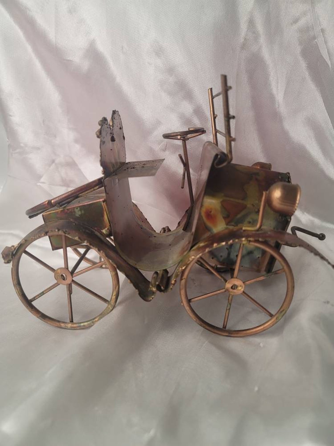 Vintage 1970s Musical Metal Car Decor Wind up Music Box Country Roads ...