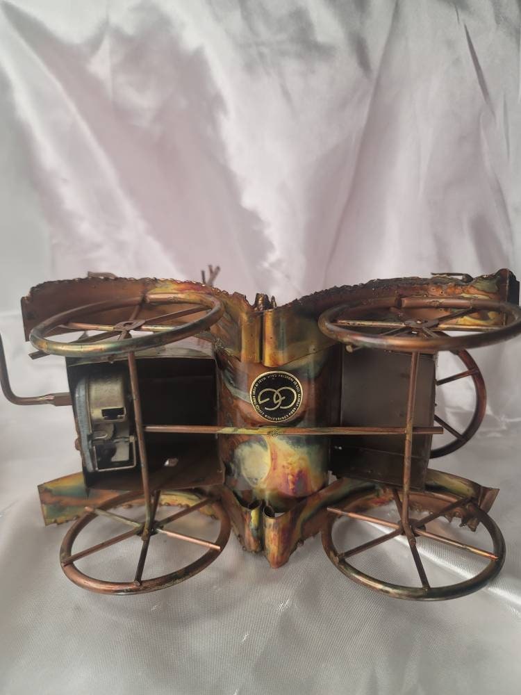 Vintage 1970s Musical Metal Car Decor Wind up Music Box Country Roads ...