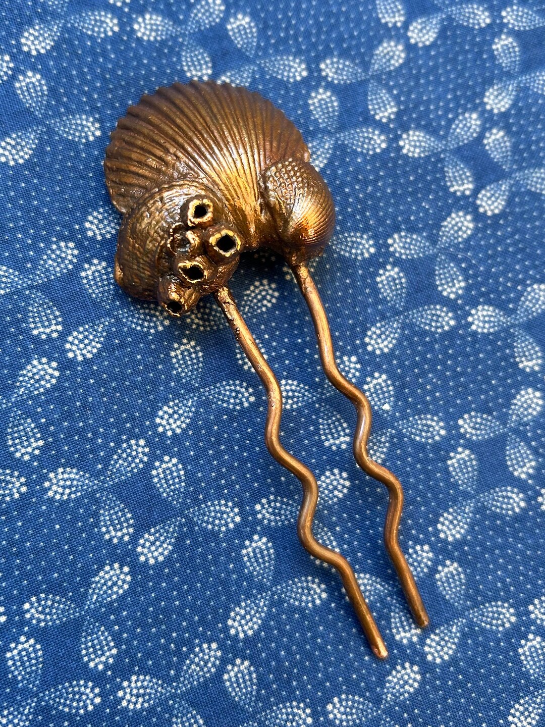 Mermaid Copper Electroformed Seashell Hair Fork - Etsy