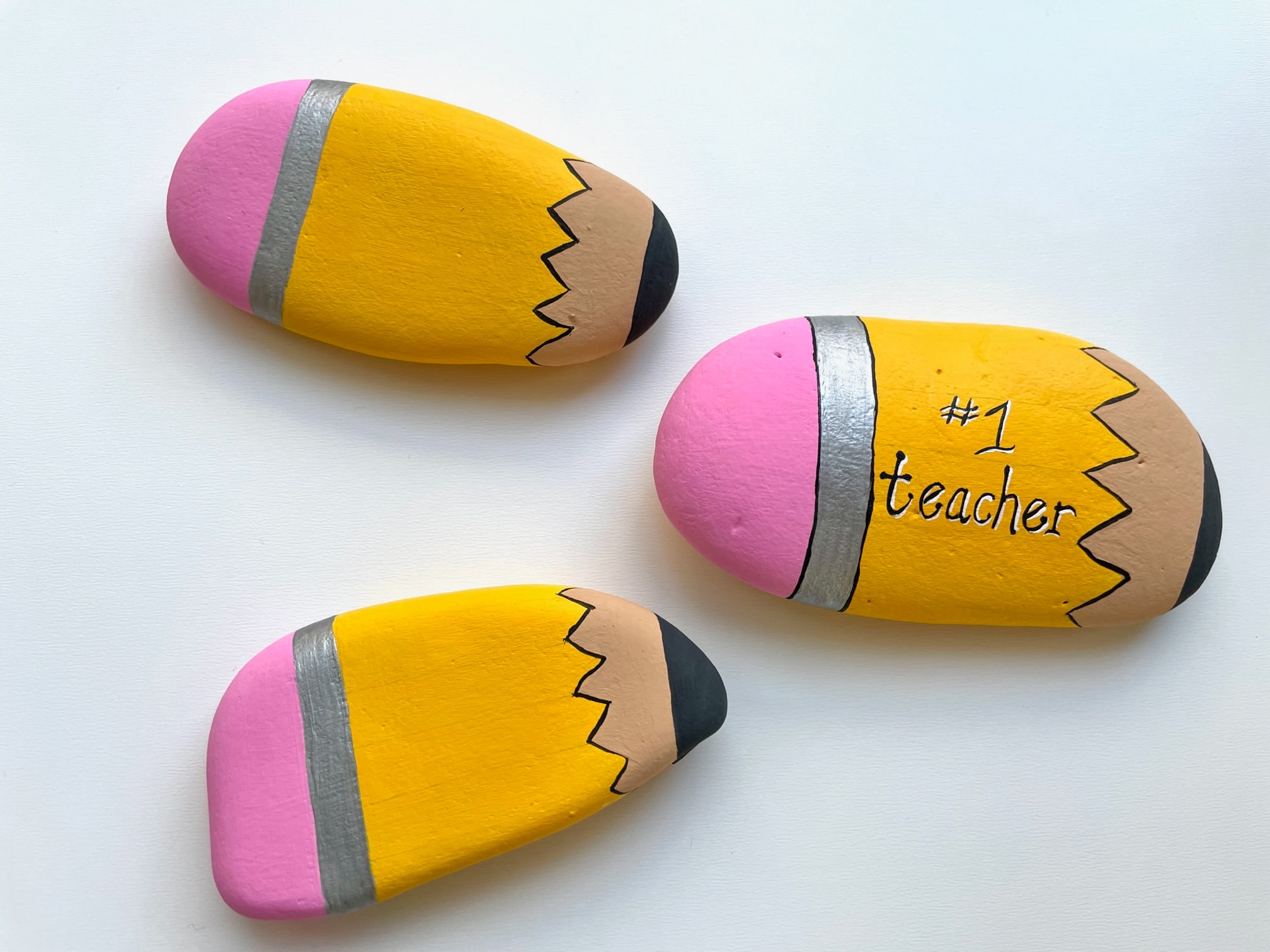 Pencil Hand-painted Rocks - Etsy