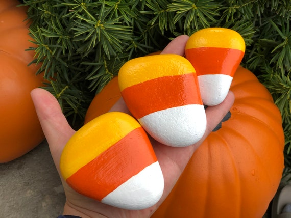 Candy Corn Painted Rocks - Mom. Wife. Busy Life.