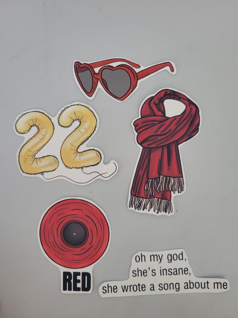 Red Album Sticker Pack - Etsy