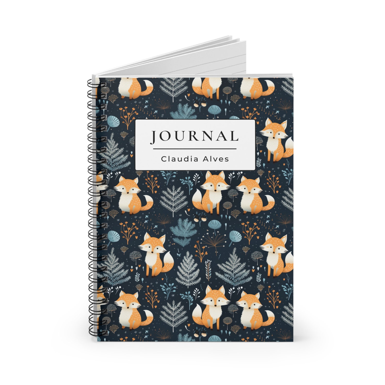 Fairytale Fox Journal, Cute Fox Journal, Personalized Journal, Stocking ...