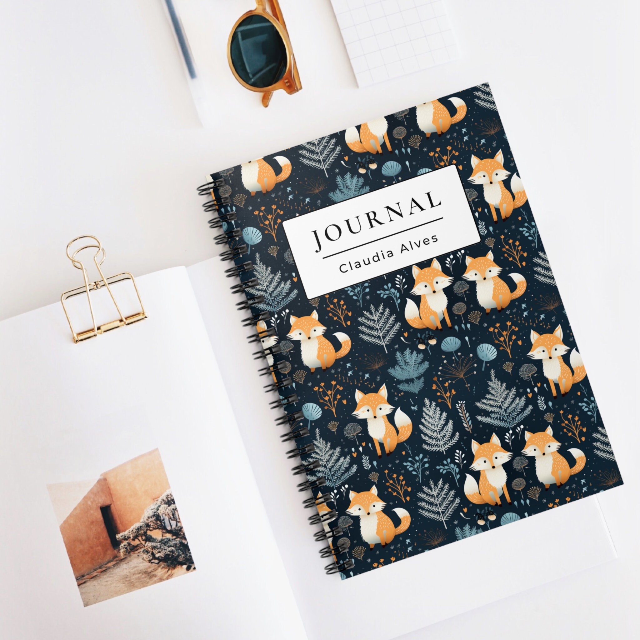 Fairytale Fox Journal, Cute Fox Journal, Personalized Journal, Stocking ...