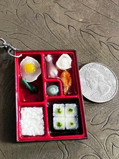 Japanese Bento Box Keychain, Lunch Box Keychain, Sushi Sashimi ...