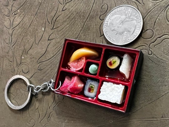 Japanese Bento Box Keychain, Lunch Box Keychain, Sushi Sashimi ...