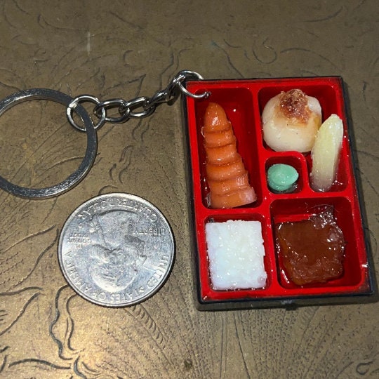 Japanese Bento Box Keychain, Lunch Box Keychain, Sushi Sashimi ...
