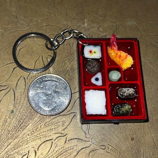 Japanese Bento Box Keychain, Lunch Box Keychain, Sushi Sashimi ...