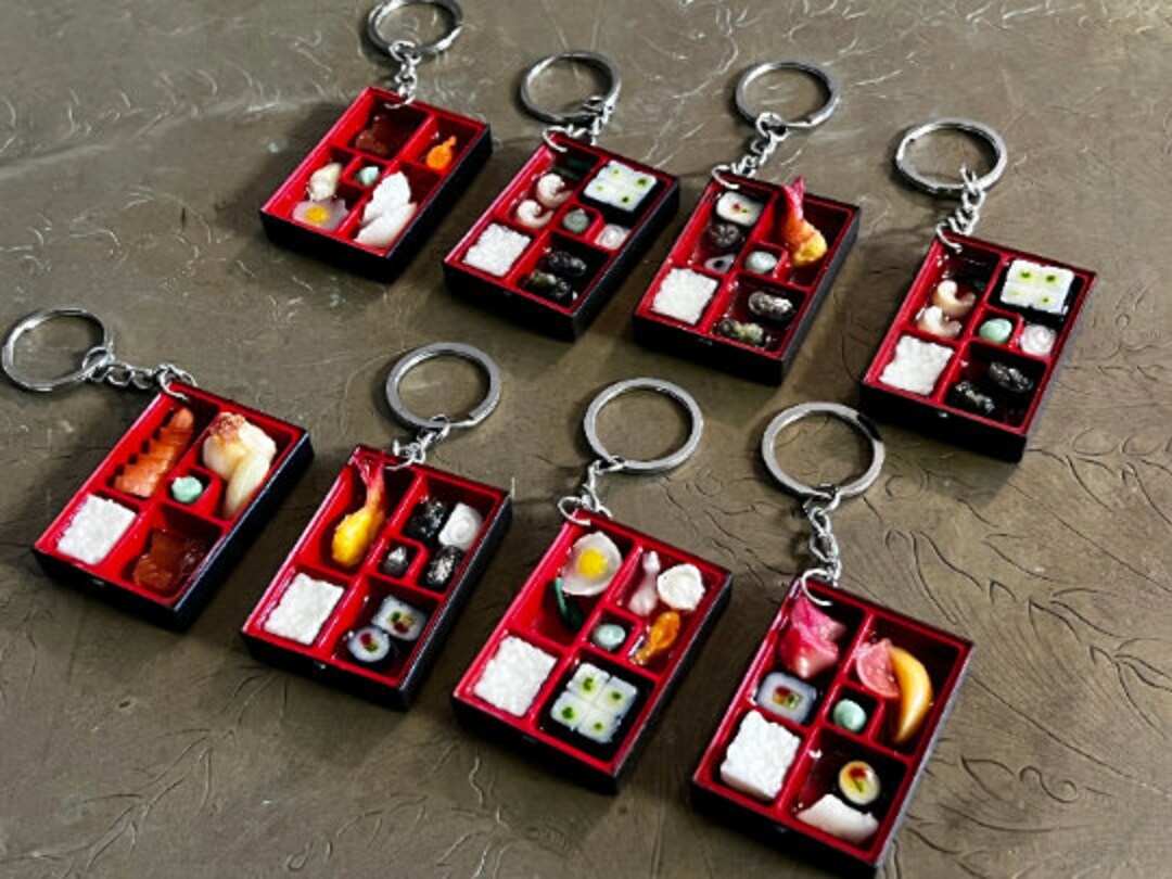 Japanese Bento Box Keychain, Lunch Box Keychain, Sushi Sashimi ...