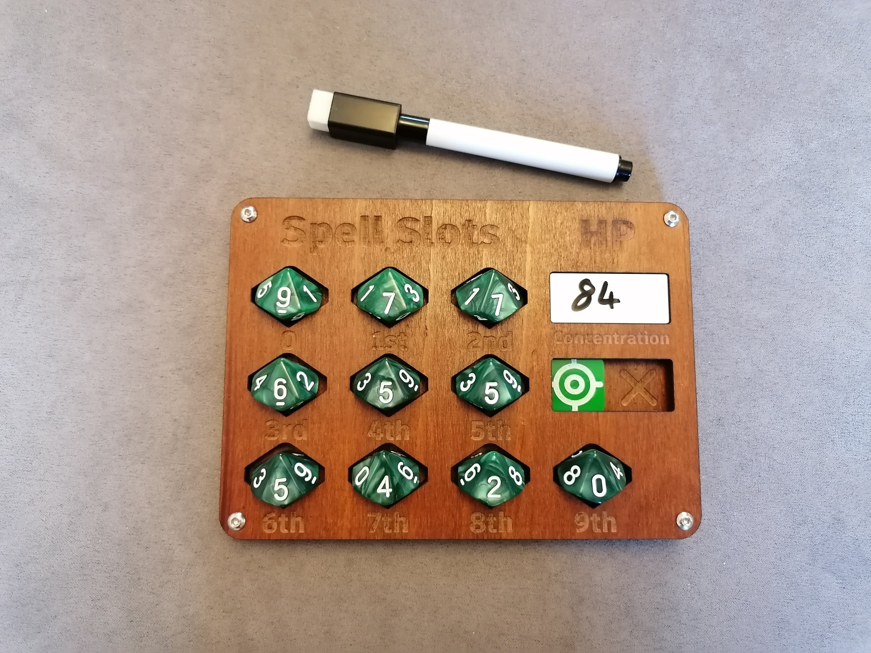 Dnd/rpg D10 Spell Slot and HP Tracker - Etsy