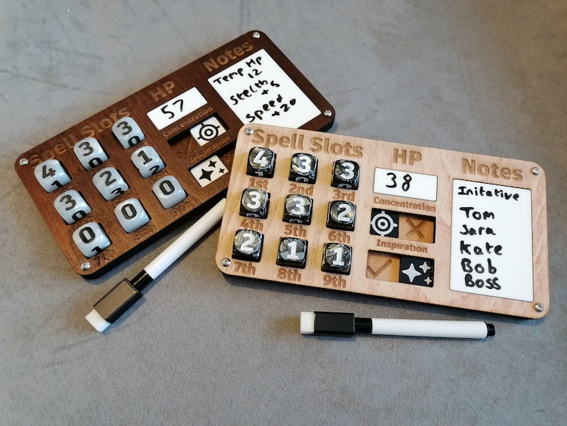 Dnd Spell Slot Hp And Note Tracker Etsy