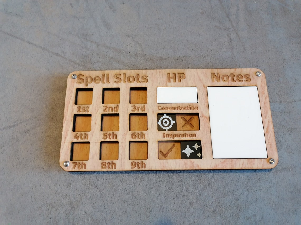 Dnd Spell Slot, HP and Note Tracker - Etsy