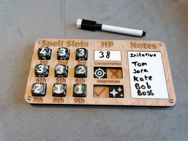 Dnd Spell Slot, HP and Note Tracker - Etsy