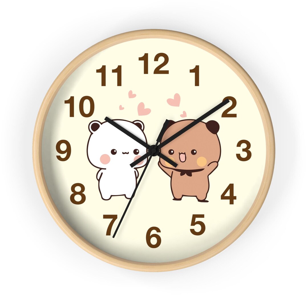Bubu Dudu Wall Clock, Bubududu Non-ticking Silent Wooden Clock, House ...