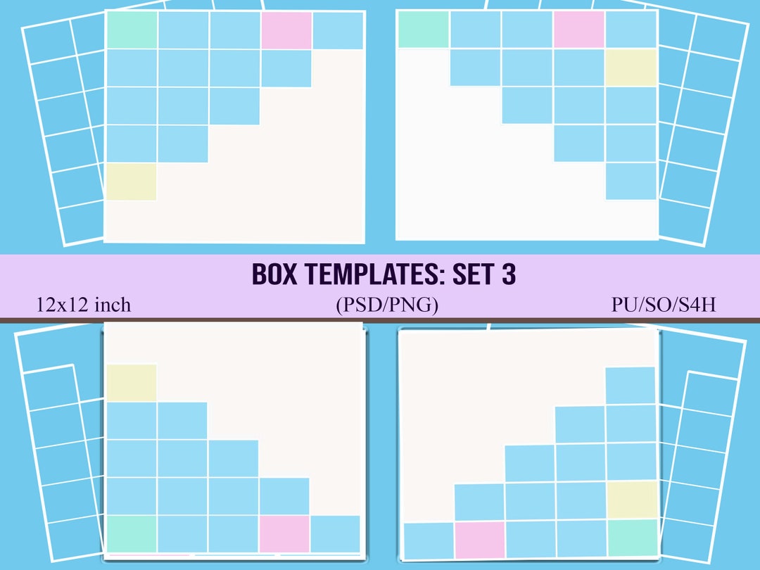 Layered Box Templates (PSD & PNG) 12x12" - Etsy Australia