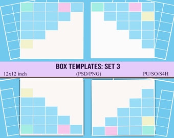 Layered Box Templates (PSD & PNG) 12x12" - Etsy