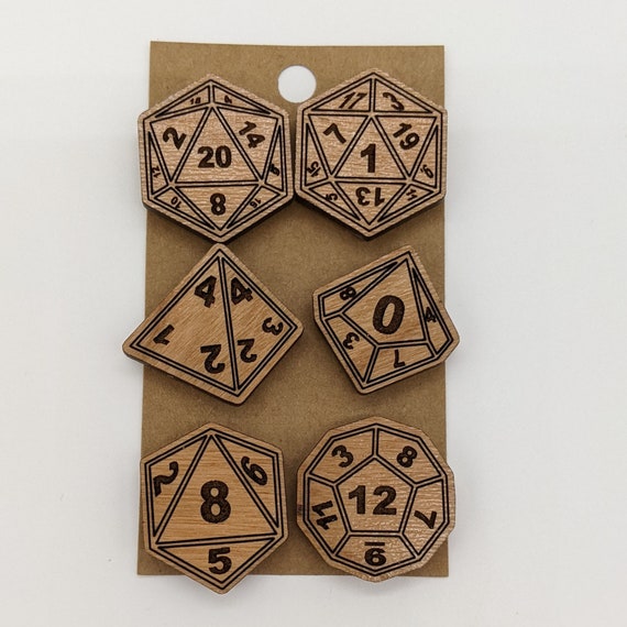 RPG Polyhedral Dice / Wood Fridge Magnet Set your Choice of - Etsy