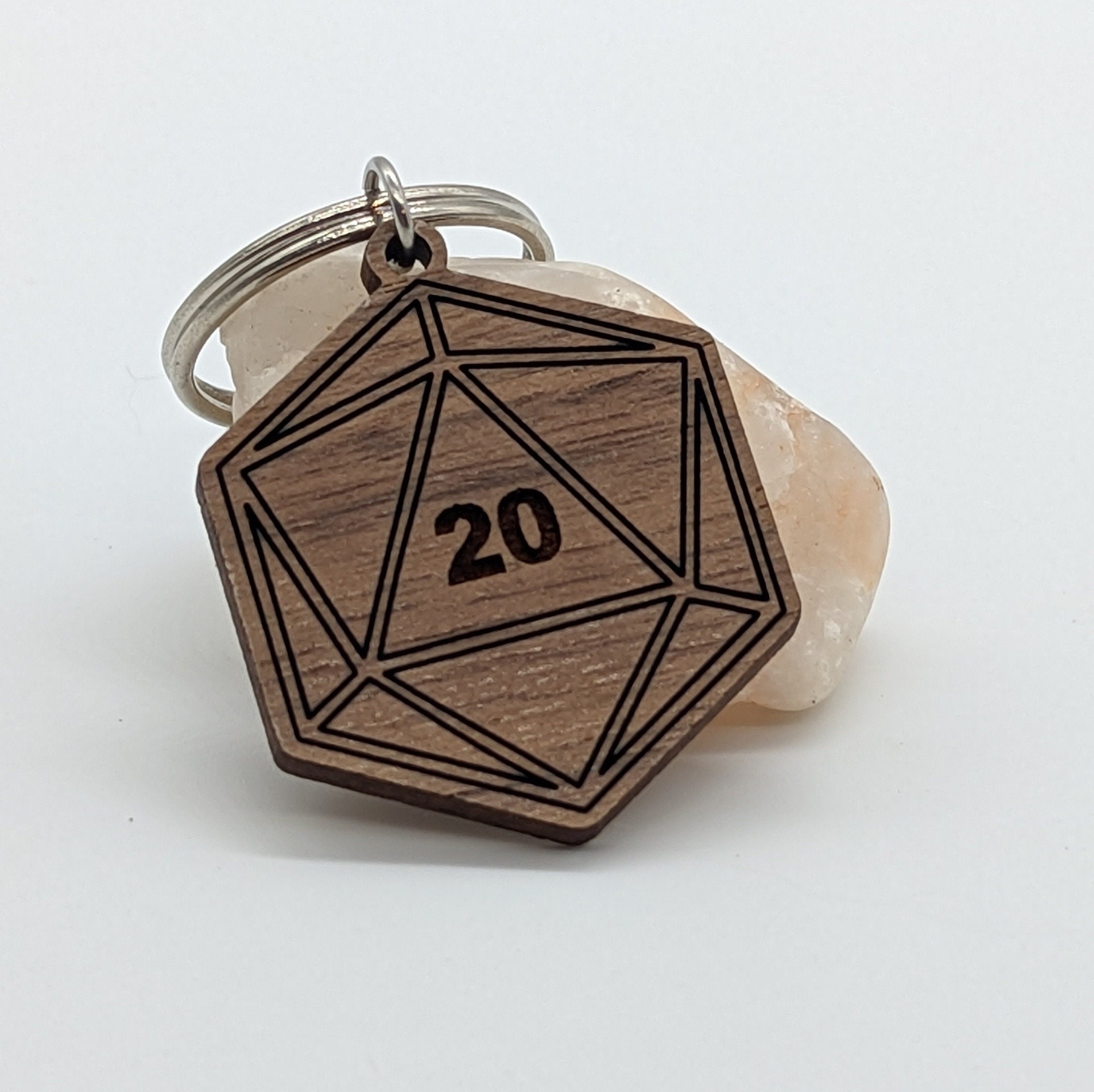 Wood Keychain D20 your Choice of Maple, Cherry or Walnut - Etsy