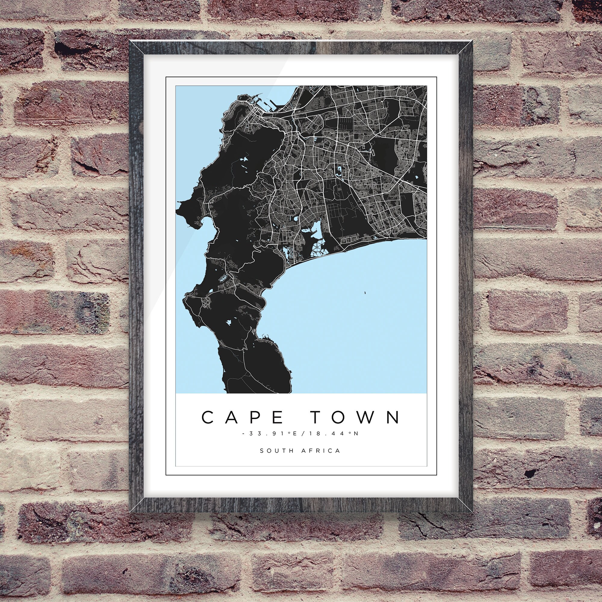CAPE TOWN Map, Custom Map Print, Map of Cape Town, Personalized Map ...
