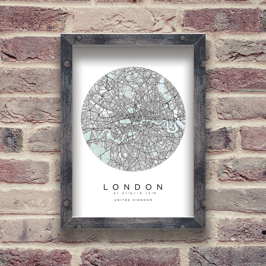 London Map, Custom Map Print, Map of London, Personalized Gift, London ...