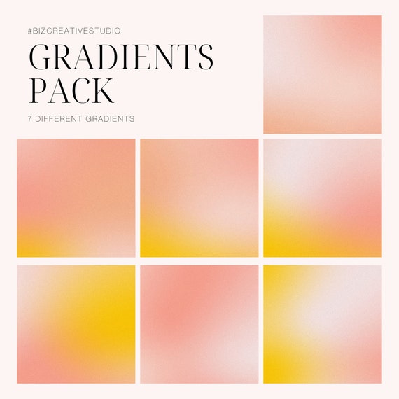 7 Pink and Yellow Gradient Graphics Pack Vibrant Gradients | Etsy
