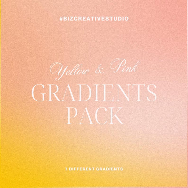 7 Pink and Yellow Gradient Graphics Pack | Vibrant Gradients | Digital ...