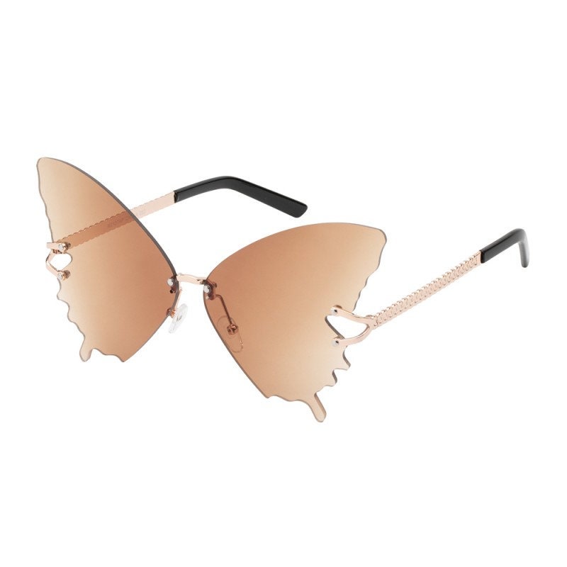 Women's Butterfly Shape Sunglasses Unique Full Rimless - Etsy