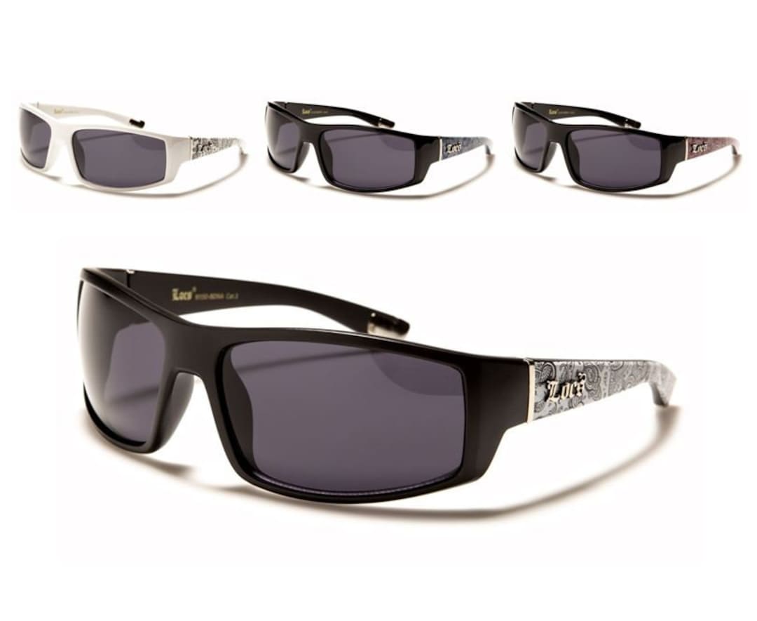 LOCS Sunglasses Hardcore Shades Plastic Frames Rectangle Dark Lenses ...