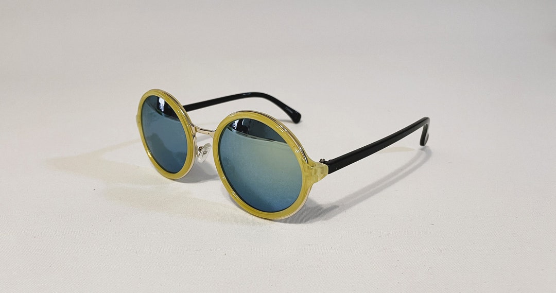 Round Circle Sunglasses Shades Mirror Lenses Plastic Frames Retro ...