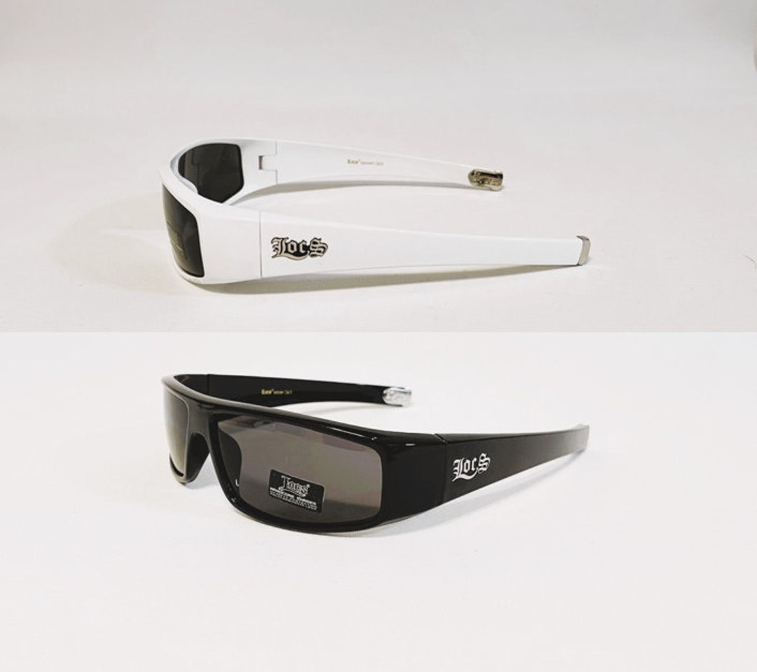 LOCS Sunglasses Shades Gangster Style Black and White Plastic Frames ...