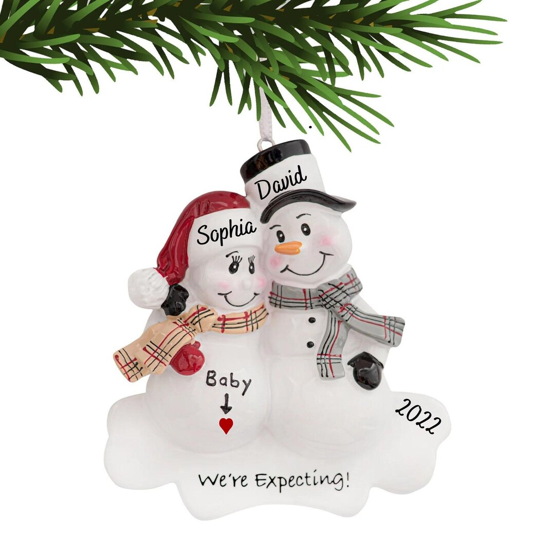 Pregnant Ornament, We're Expecting Ornament 2024,personalized Snowman ...