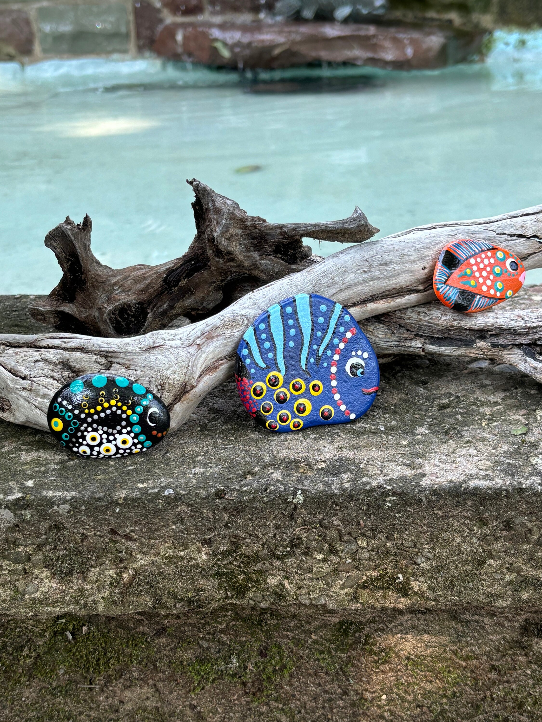 Cute Hand Painted Fish Rocks Set of 3 - Etsy