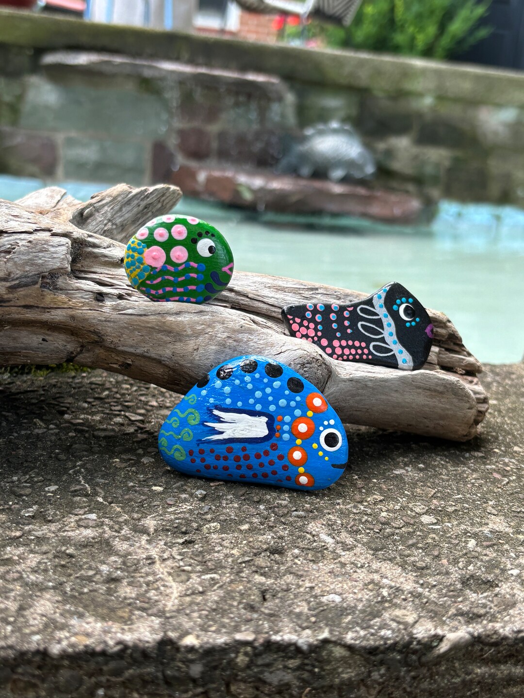 Cute Hand Painted Fish Rocks Set of 3 - Etsy