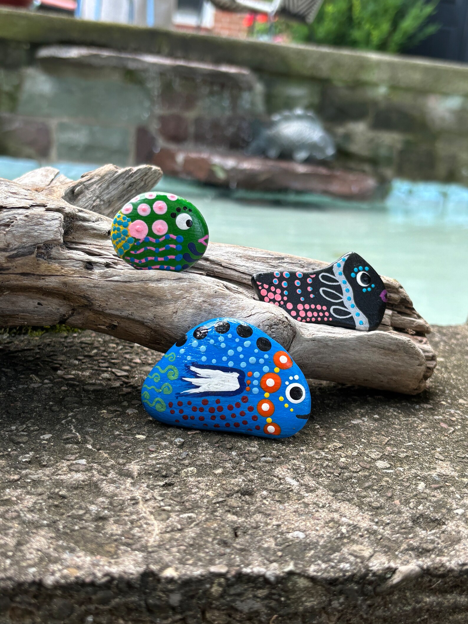 Cute Hand Painted Fish Rocks Set of 3 - Etsy