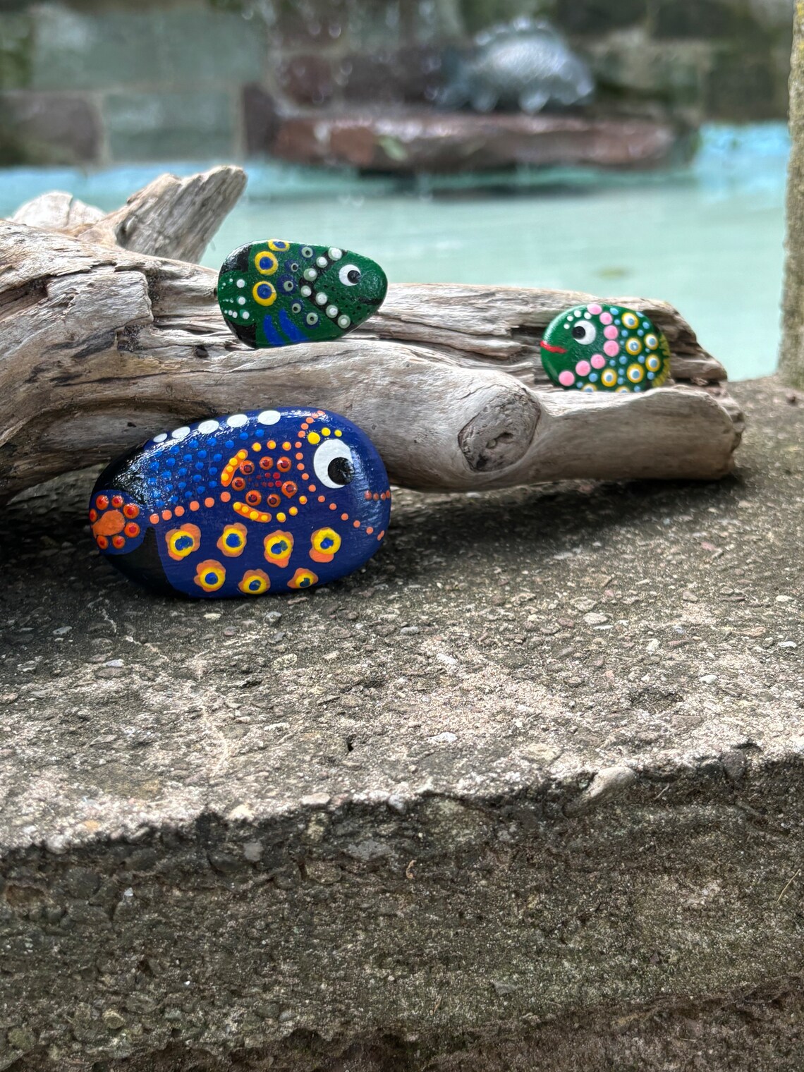Cute Hand Painted Fish Rocks Set of 3 - Etsy