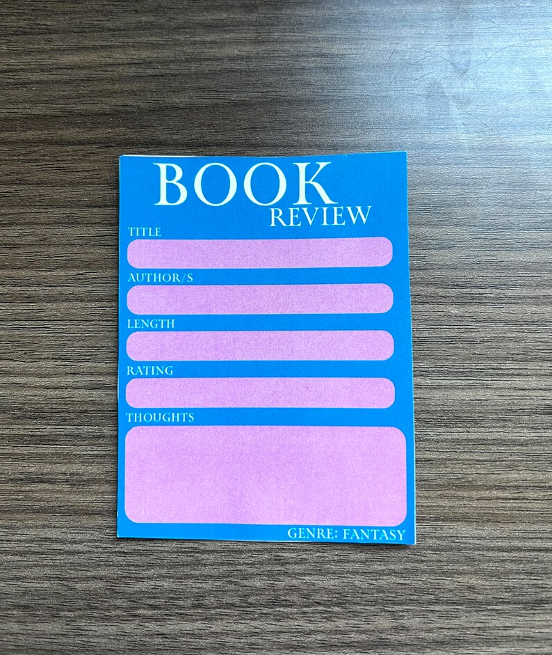 Printable Book Review Template, Book Reader Inserts, Book Worm, Avid ...