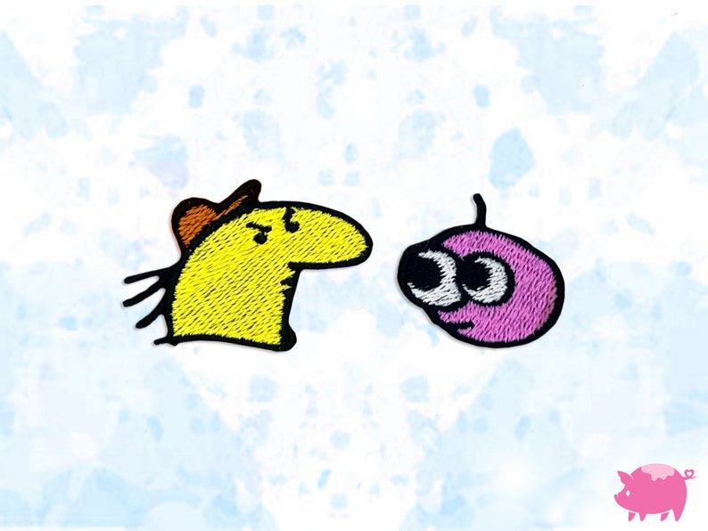 Smiling Friends Charlie and Pim Mini Iron-on Embroidery Patches - Etsy