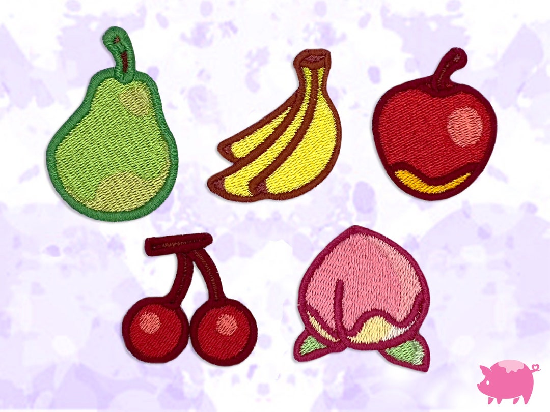 Animal Crossing Fruit Iron-on Embroidery Patches - Etsy