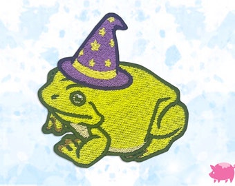 Wizard Frog Iron on Patch Patches Frog Patches Iron on - Etsy