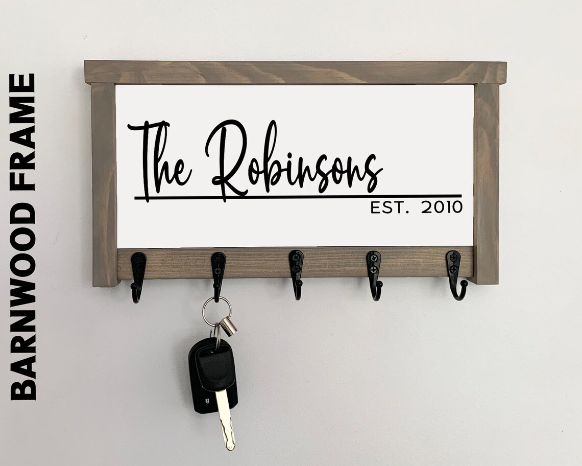 Personalized Minimalist Key Holder, Entryway Hook Hanger, Wall Hook Key ...
