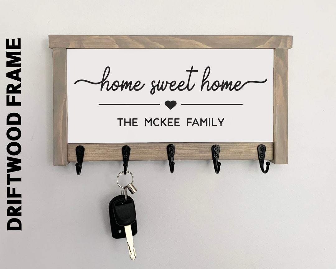 Personalized Key Holder for Wall, Housewarming Gift, Gift for Family ...