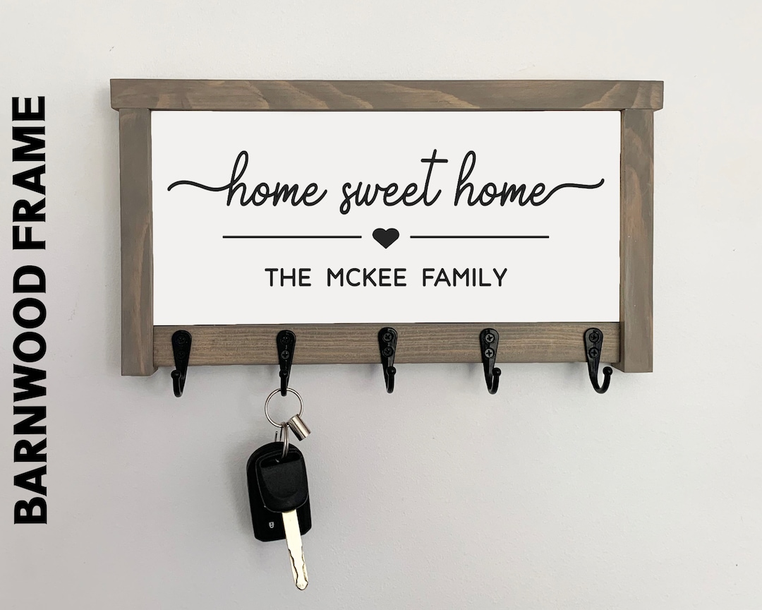 Personalized Minimalist Key Holder for Wall, Housewarming Gift, Key ...