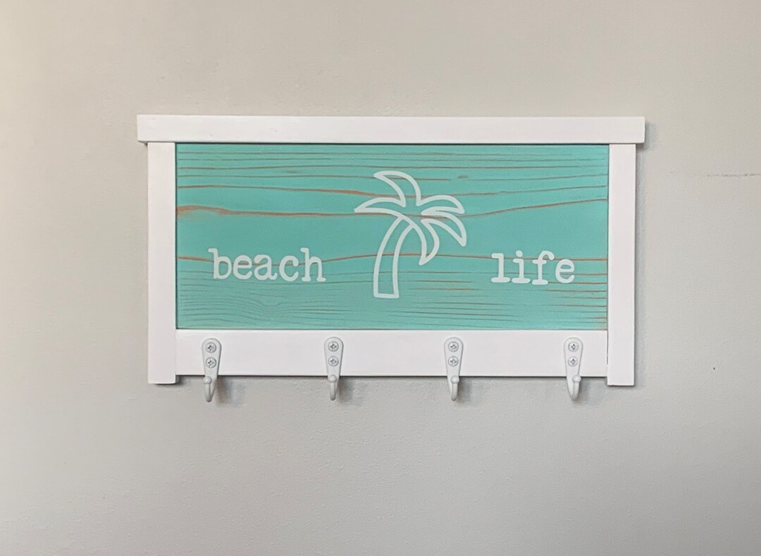 Beach House Key Holder for Wall, Beach Key Hanger Housewarming Gift ...