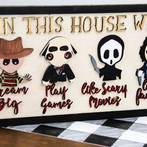 Halloween Welcome Words of Wisdom Scary Movie Sign, Horror Movie Love ...