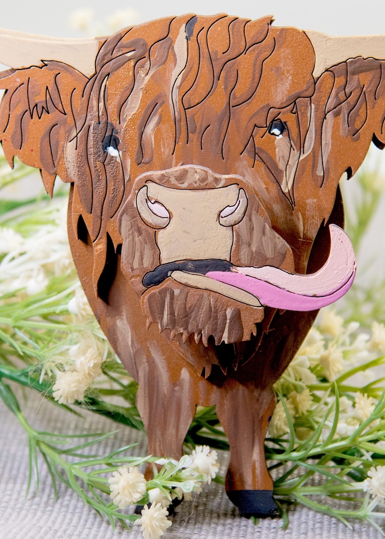 Highland Cow Glasses Holder – Custom Painted or DIY Kit – Funny Cow ...