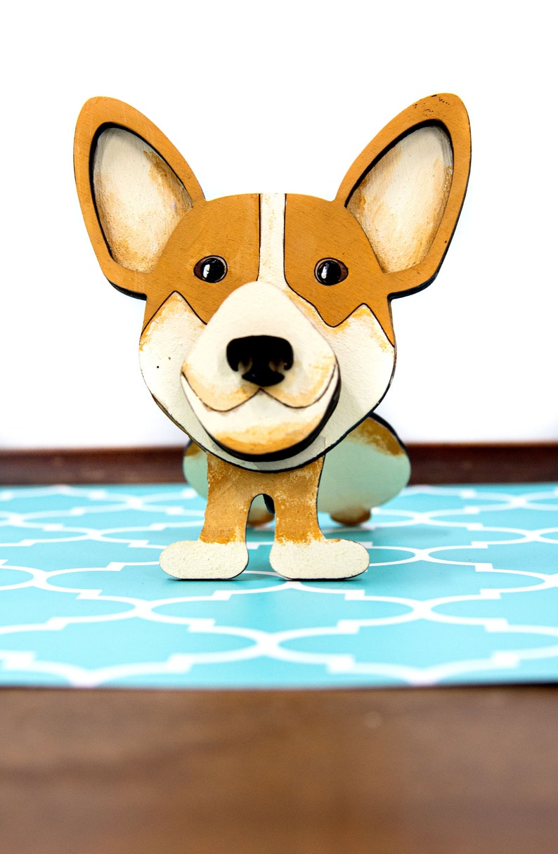 Corgi Decorations, Wooden Glasses Holder, Corgi Gifts, Desk Decor for ...
