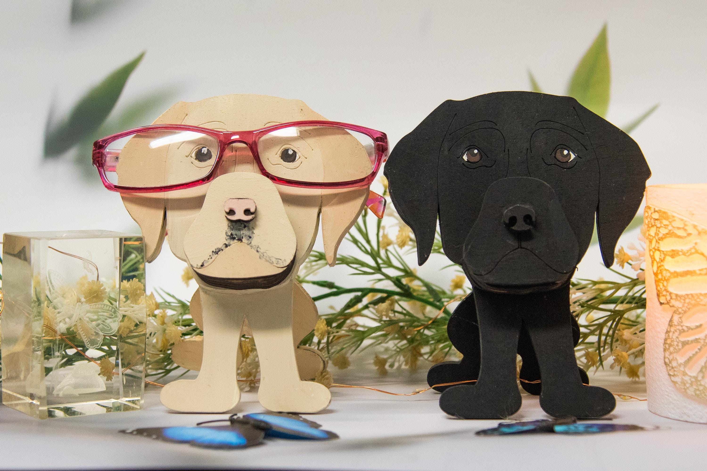 Custom Labrador Glasses Stand - Black, Yellow, Chocolate Lab - Shelf ...