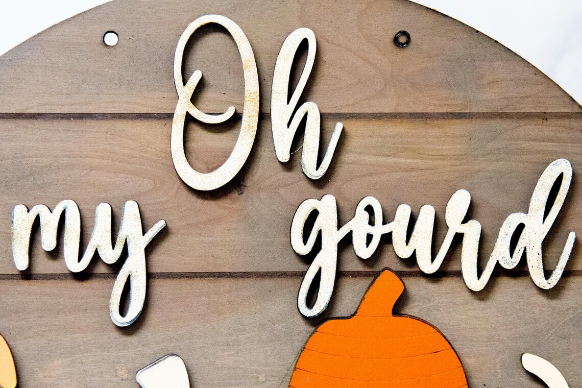Oh My Gourd, I Love Fall Round Outdoor Fall Porch Pumpkin Decor ...